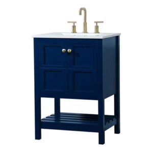 elegant kitchen and bath 24 inch single bathroom vanity cabinet - blue