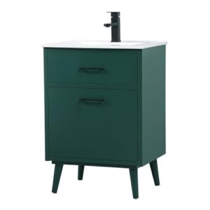 elegant kitchen and bath 24 inch bathroom vanity cabinet - green