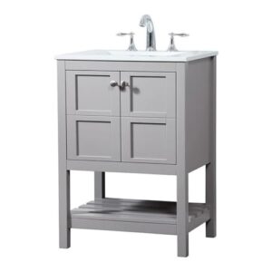 elegant kitchen and bath 24 inch single bathroom vanity cabinet - grey