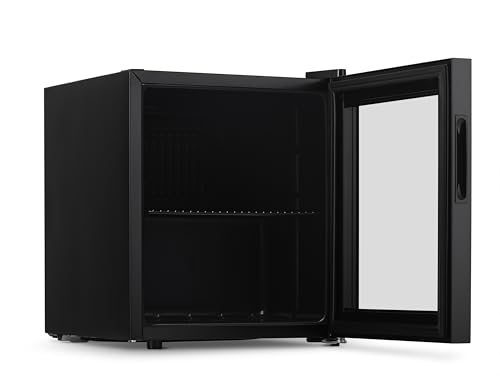 NewAir Beverage Fridge and Cooler with Reversible Glass Door, 60 Can Freestanding Mini Fridge in Black with Door Alarm, Perfect for Work from Home Station, Dorms, and More