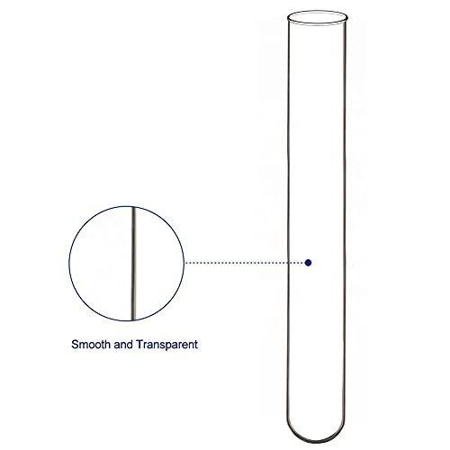 Labasics 20 Pack Borosilicate Glass Round Bottom Test Tubes, 20 mm OD X 150 mm Length (Pack of 20)