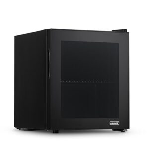 NewAir Beverage Fridge and Cooler with Reversible Glass Door, 60 Can Freestanding Mini Fridge in Black with Door Alarm, Perfect for Work from Home Station, Dorms, and More