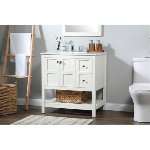 Elegant Kitchen and Bath 32 inch Single Bathroom Vanity Cabinet - White