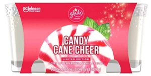 glade jar candles, fragrance candles infused with essential oils, air freshener candles, multiple scents available! (candy cane cheer, 3.4oz- 2 candles)