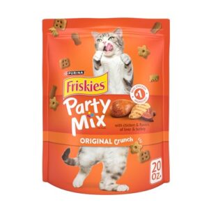 purina friskies cat treats, party mix original crunch - 20 oz. pouch