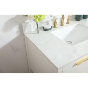 Elegant Decor Larkin 36" MDF Single Bathroom Vanity with Backsplash in White