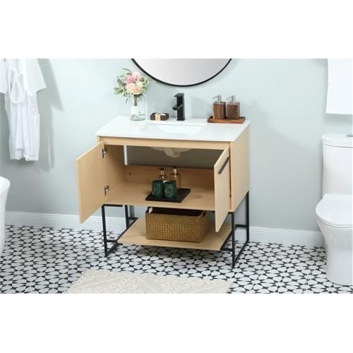 Elegant Kitchen and Bath 36 inch Single Bathroom Vanity Cabinet - Maple