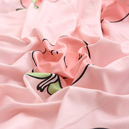 Cartoon Duvet Cover Set Twin Pink Peach Bedding Set Kid Kawaii Bedding Set Girl Lovely Peach Comforter Cover Cute Fruits Quilt Cover Tropical Plant Bedding Reversible Soft Bedspread Cover Room Decor