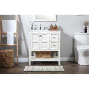 Elegant Kitchen and Bath 32 inch Single Bathroom Vanity Cabinet - White