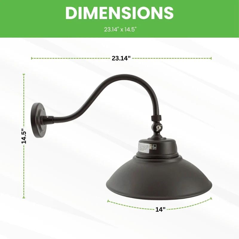 GREENLIGHTDEPOT LED Gooseneck Barn Light - 35W - Swivel Head