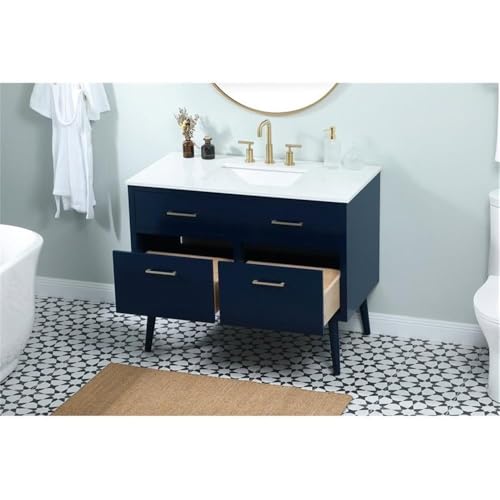 Elegant Kitchen and Bath 42 inch Bathroom Vanity Cabinet - Blue