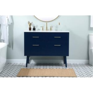 Elegant Kitchen and Bath 42 inch Bathroom Vanity Cabinet - Blue