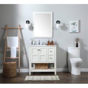 Elegant Kitchen and Bath 32 inch Single Bathroom Vanity Cabinet - White