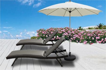 Domi Outdoor Chaise Lounge Set of 2, Aluminum Wicker Lounge Chair with Padded Quick Dry Foam and Wheels, Pool Lounge Chair for Garden, Beach, Patio, Sunbathing