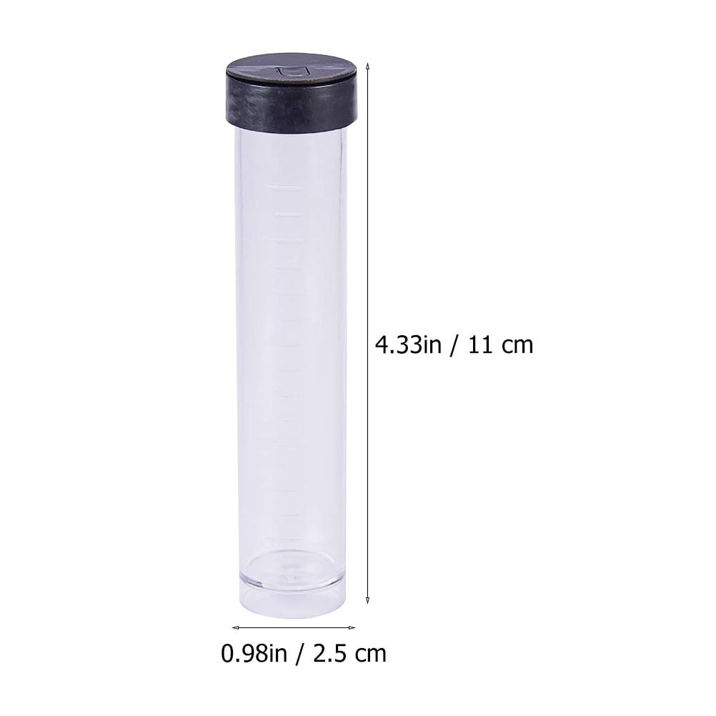 iplusmile 30 Pack Tube Container 0.85oz Clear Plastic Tube Bead Containers Liquid Containers with Black Screw-top Lid & Cylindrical Bottom, Easy to Stand and Place (Diameter 0.78"/ Length 4.13")