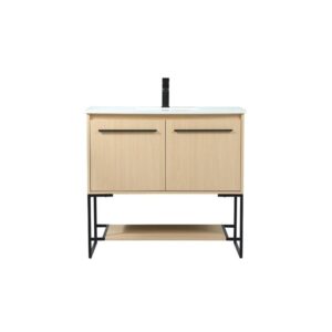 Elegant Kitchen and Bath 36 inch Single Bathroom Vanity Cabinet - Maple