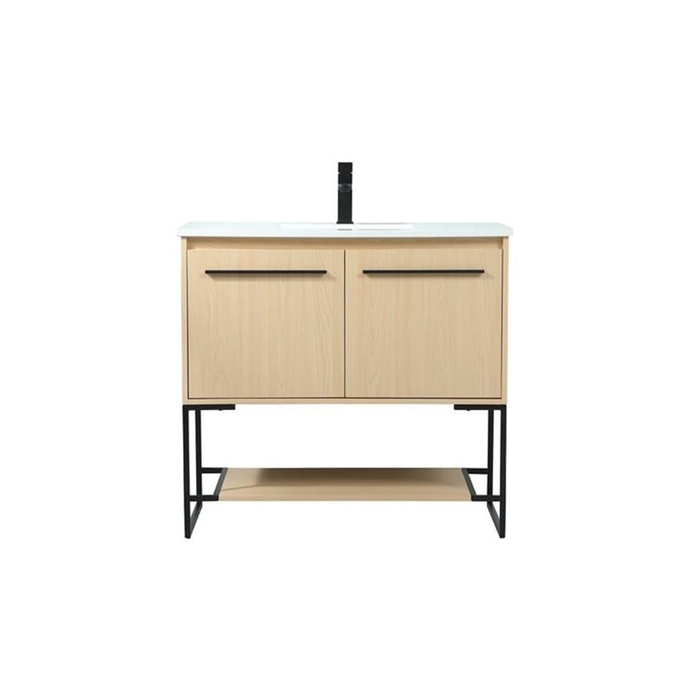 Elegant Kitchen and Bath 36 inch Single Bathroom Vanity Cabinet - Maple