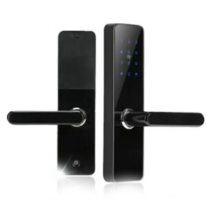 4in1 keyless entry smart door lock, digital smart door lock app cards password keypad for amazon for google home voice control