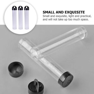 iplusmile 30 Pack Tube Container 0.85oz Clear Plastic Tube Bead Containers Liquid Containers with Black Screw-top Lid & Cylindrical Bottom, Easy to Stand and Place (Diameter 0.78"/ Length 4.13")