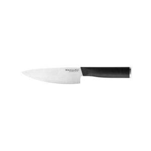 kitchenaid classic chef knife with custom-fit blade cover, 6-inch, sharp kitchen knife, high-carbon japanese stainless steel blade, black