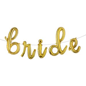 16 inch multicolor bride letter foil balloon wedding bridal shower engagement hen party decor bachelorette party supplies (l bride gold)