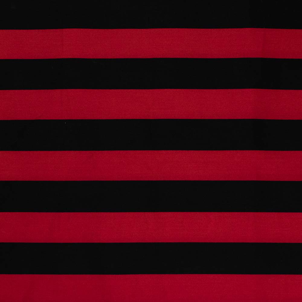 Printed Striped Cotton Fabric 100% Cotton 58/60" Wide Sold BTY (Black/Red)