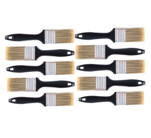 lapxsnzd 10 pieces 2 inch paint brush,flat paint brushes professional paint tools with treated plastic handle for diy paint,furniture,fences,deck,and wall trim