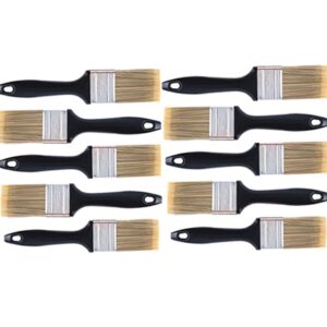 LAPXSNZD 10 Pieces 2 Inch Paint Brush,Flat Paint Brushes Professional Paint Tools with Treated Plastic Handle for DIY Paint,Furniture,Fences,Deck,and Wall Trim