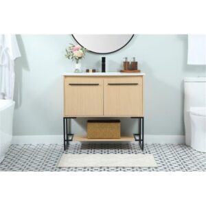 Elegant Kitchen and Bath 36 inch Single Bathroom Vanity Cabinet - Maple