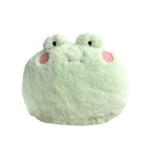 dxde4u frog plush pillow, adorable frog stuffed animal (15 * 14 inch), home cushion decoration plush hugging pillow frog toy birthday xmas travel gift for kids adults girls boys