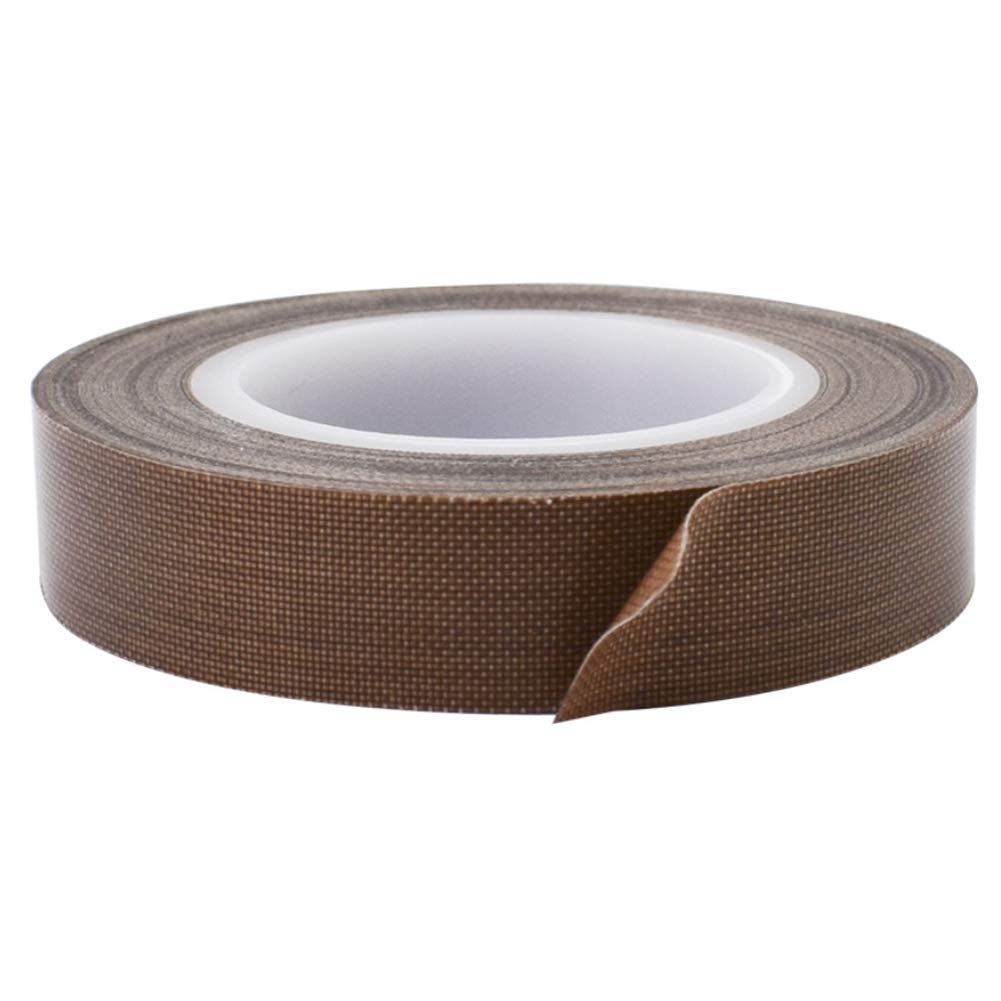 MISSYOUNG PTFE Coated Fabric Teflon Tape High Heat Teflon Adhesive Tape High Temperature Teflon Tape for Vacuum, Hand and Impulse Sealers Machine Sealing Tape 0.13mm Thickness (1/2 Inch x 33 Feet)