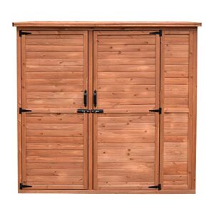 leisure season tds7236 three door lean storage shed, medium brown