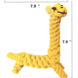 ADUCK Pet Puppy Dog Cotton Rope Chew Toys for Teeth Cleaning, Elephant and Giraffe Design