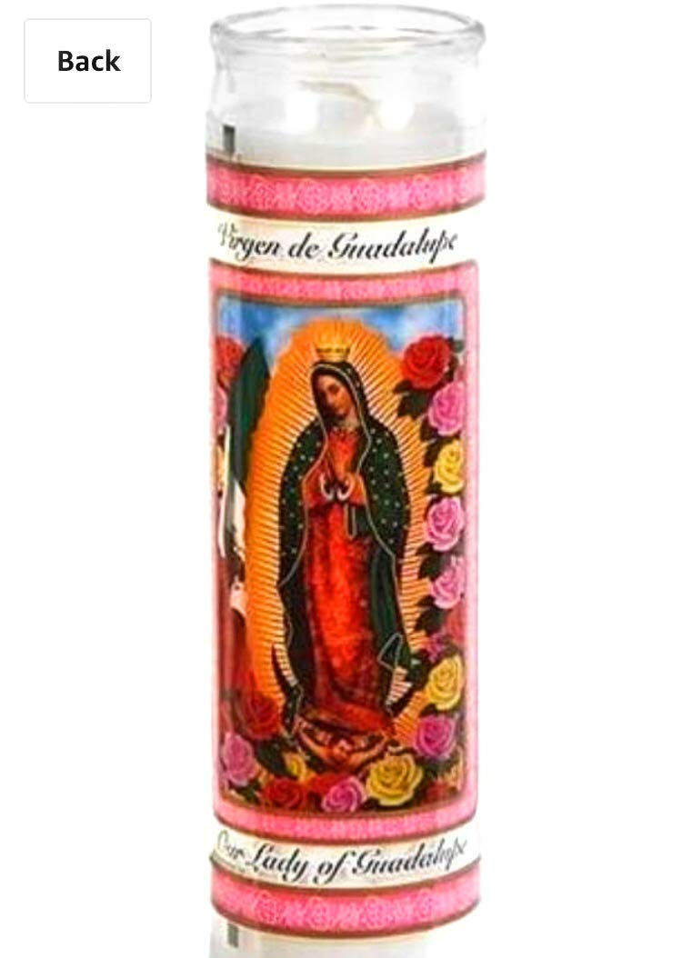 Our Lady of Guadalupe Religious Candle, Devotional, Vigil, Novena, Prayer, Saints, Candles, White, 12pk (1 Case)