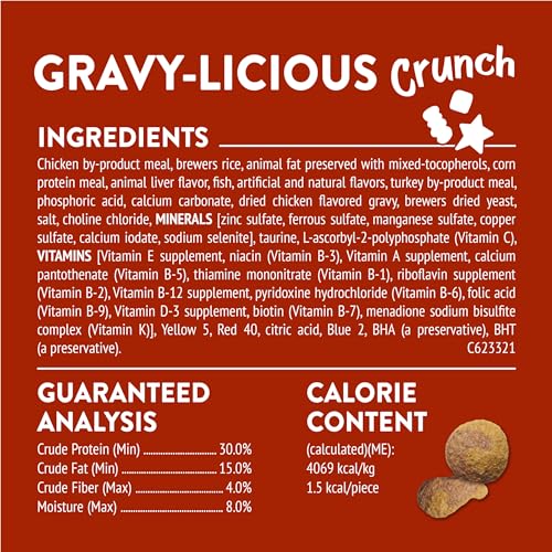 Purina Friskies Cat Treats, Party Mix Gravy-licious Crunch Chicken and Gravy Flavors - 20 oz. Pouch