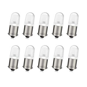 ruiandsion 10pcs ba9s led bulb 120v ac/dc led 9mm ba9s base led replacement bulb for indicator pilot light,white