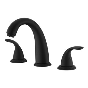 sumerain matte black roman tub faucet with valve, 3 hole deck mount bathtub faucet high flow