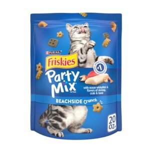 purina friskies cat treats, party mix beachside crunch - 20 oz. pouch