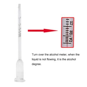 caralin Wine Making Alcohol Meter Tester for Wine Alcohol 13cm Alcohol Meter Tester Transparent