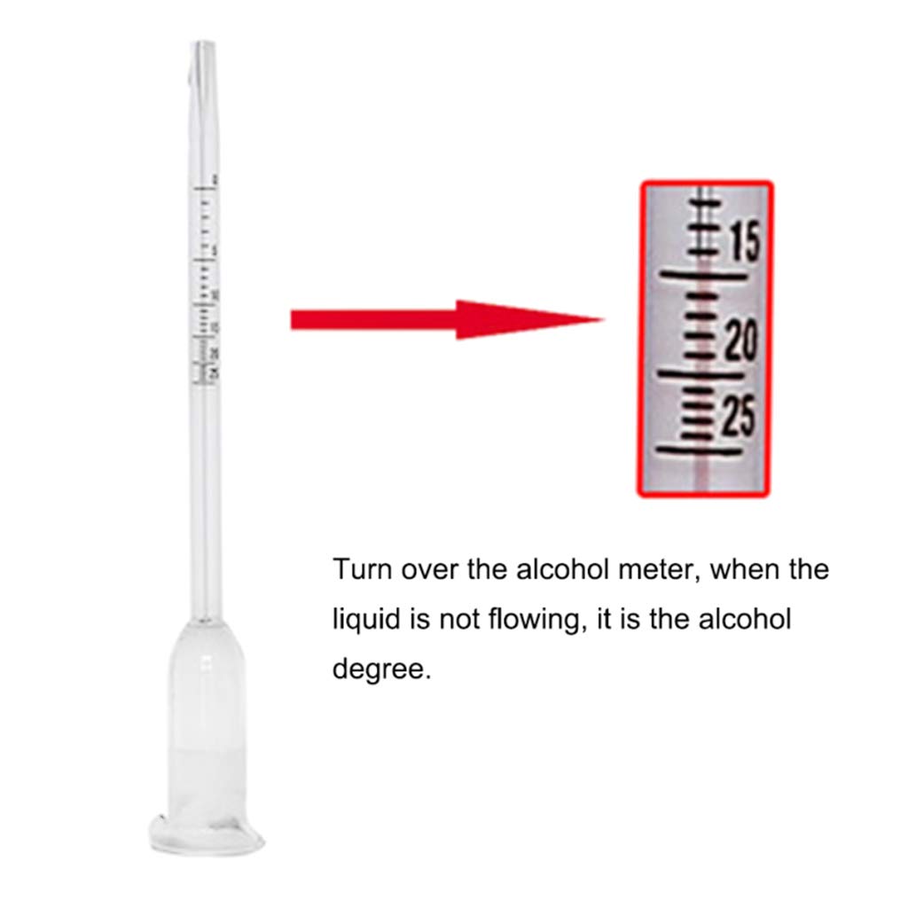 caralin Wine Making Alcohol Meter Tester for Wine Alcohol 13cm Alcohol Meter Tester Transparent