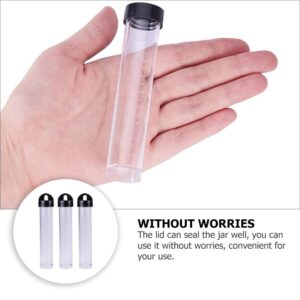 iplusmile 30 Pack Tube Container 0.85oz Clear Plastic Tube Bead Containers Liquid Containers with Black Screw-top Lid & Cylindrical Bottom, Easy to Stand and Place (Diameter 0.78"/ Length 4.13")