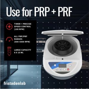 Fristaden Lab Centrifuge | for PRP and PRF | USA Company | 500-5000 RPM | 6 x 15 mL