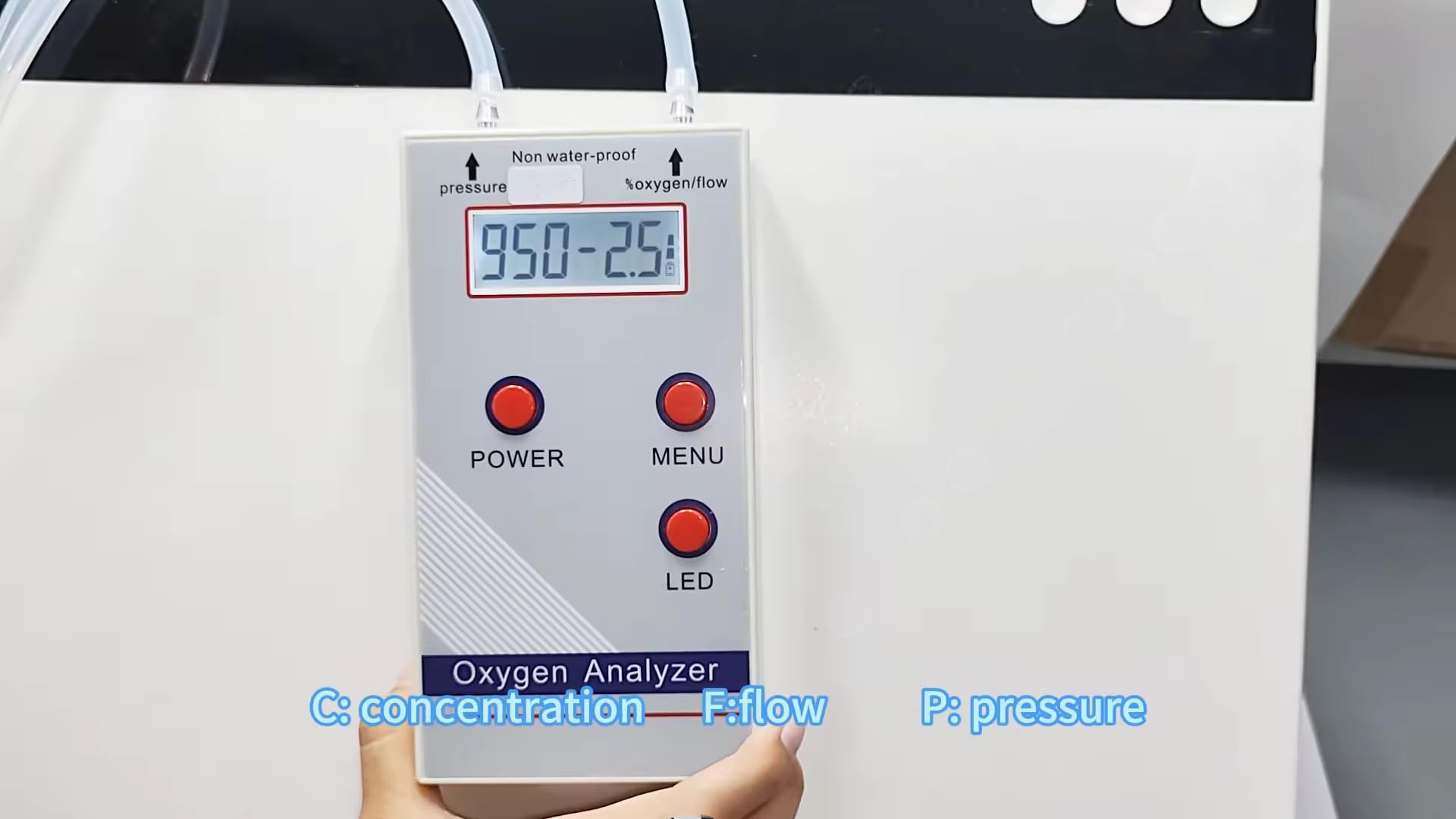 Oxygen Analyzer Purity Detector | 21%-100% | 02, Flow & Pressure Digital Readout |