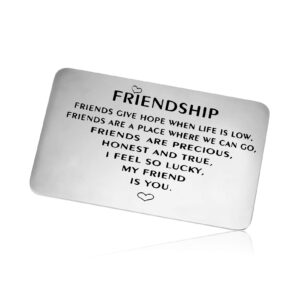 vadaka friendship card gift best friend card gift metal wallet insert card for teens friend inspirational card appreciation gift engraved wallet inserts card birthday graduation gifts for sister card