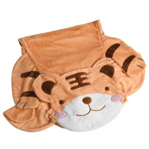 Cozy Tiger Animal Tail Blanket for Kids Soft and Comfortable Kids Sleeping Bag Sleep Sacks Blankets for Movie Night, Sleepovers, Camping and More - Fits Boys and Girls Ages 3-13 Years