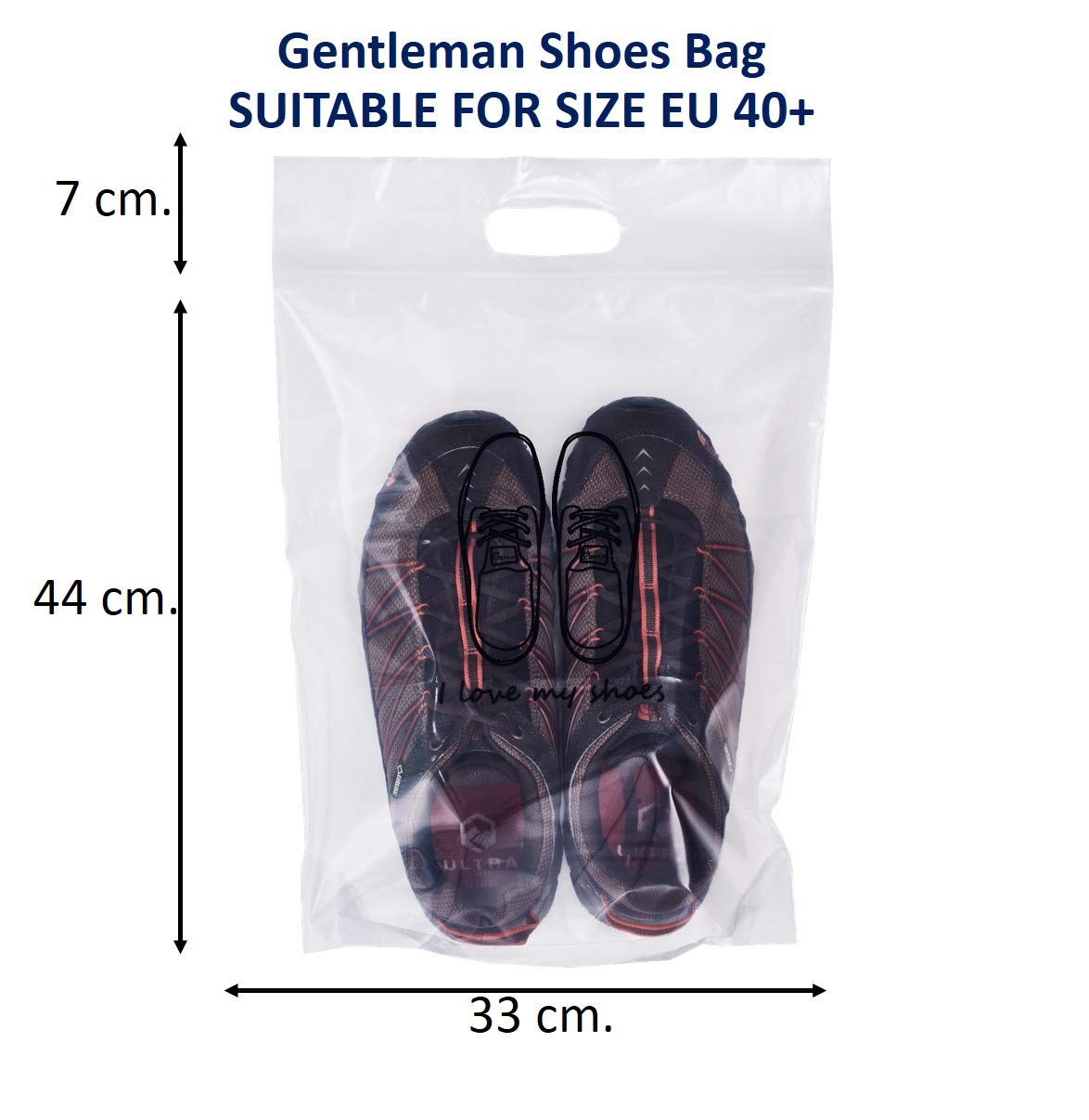 12 pieces of Zipper Heavy duty Clear Plastic Poly Bags Resealable Storage Shoes, Boot, Clothing, Linens, Books, Toys and others, a pleated expandable bottom. (Gentleman Shoes Bags)