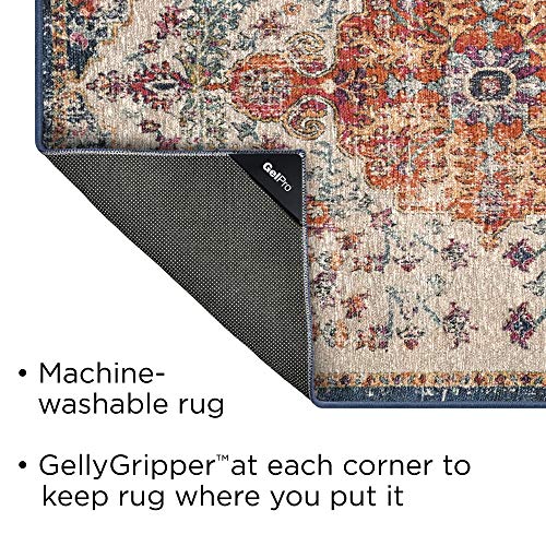 GelPro Nevermove Artisan Machine-Washable Chenille Textured GellyGrippers, 24x34, Taryn Wildberry (Rug Only)