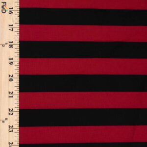 Printed Striped Cotton Fabric 100% Cotton 58/60" Wide Sold BTY (Black/Red)