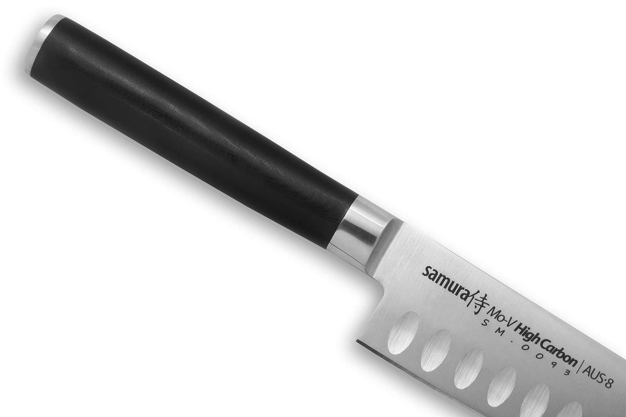 SAMURA MO-V Santoku Knife 5.4"/138 mm - High-Performance Japanese Stainless Steel, Razor-Sharp Edge, Ergonomic Handle