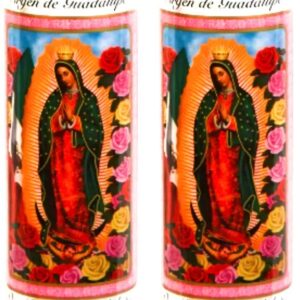 Our Lady of Guadalupe Religious Candle, Devotional, Vigil, Novena, Prayer, Saints, Candles, White, 12pk (1 Case)